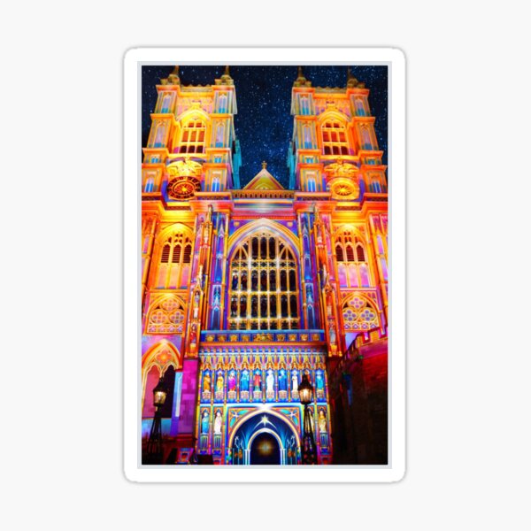 "Westminster Abbey illuminated" Sticker for Sale by jonfun1 | Redbubble