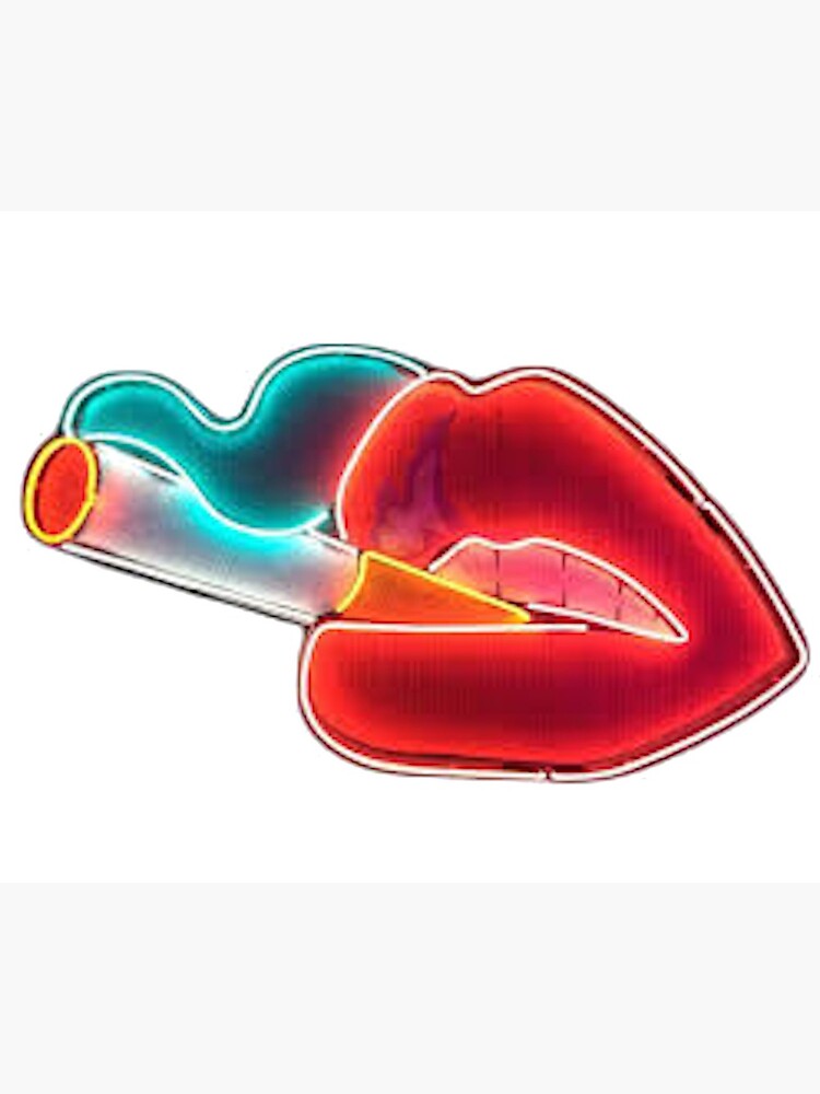 "Neon Cigarette in Lips" Metal Print by hcross214 | Redbubble