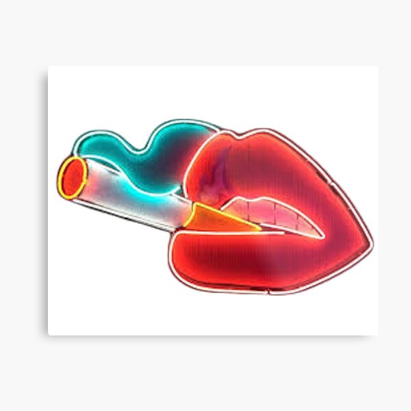 "Neon Cigarette in Lips" Metal Print by hcross214 | Redbubble