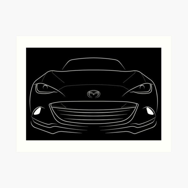 "Mazda Miata mx-5 ND - front stencil, white" Art Print for Sale by mal ...