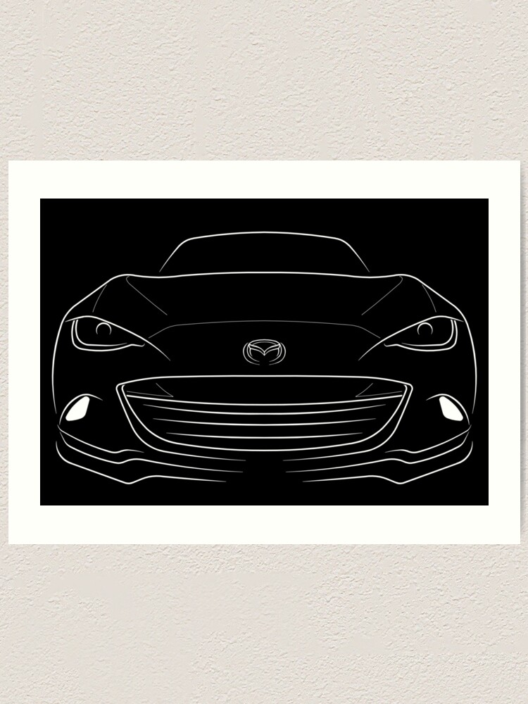 "Mazda Miata mx-5 ND - front stencil, white" Art Print for Sale by mal ...