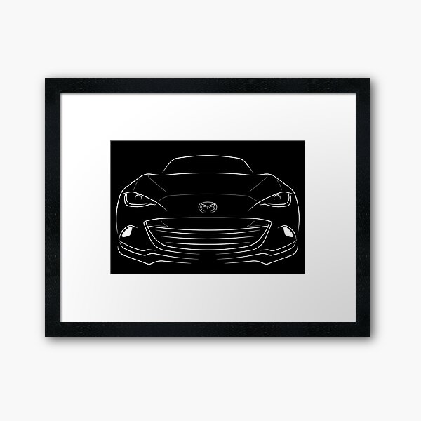 "Mazda Miata mx-5 ND - front stencil, white" Framed Art Print for Sale ...
