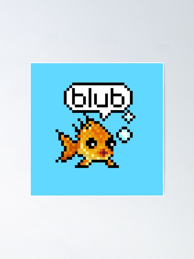 "Cute Goldfish Pixel Art" Poster for Sale by pixelkraft | Redbubble