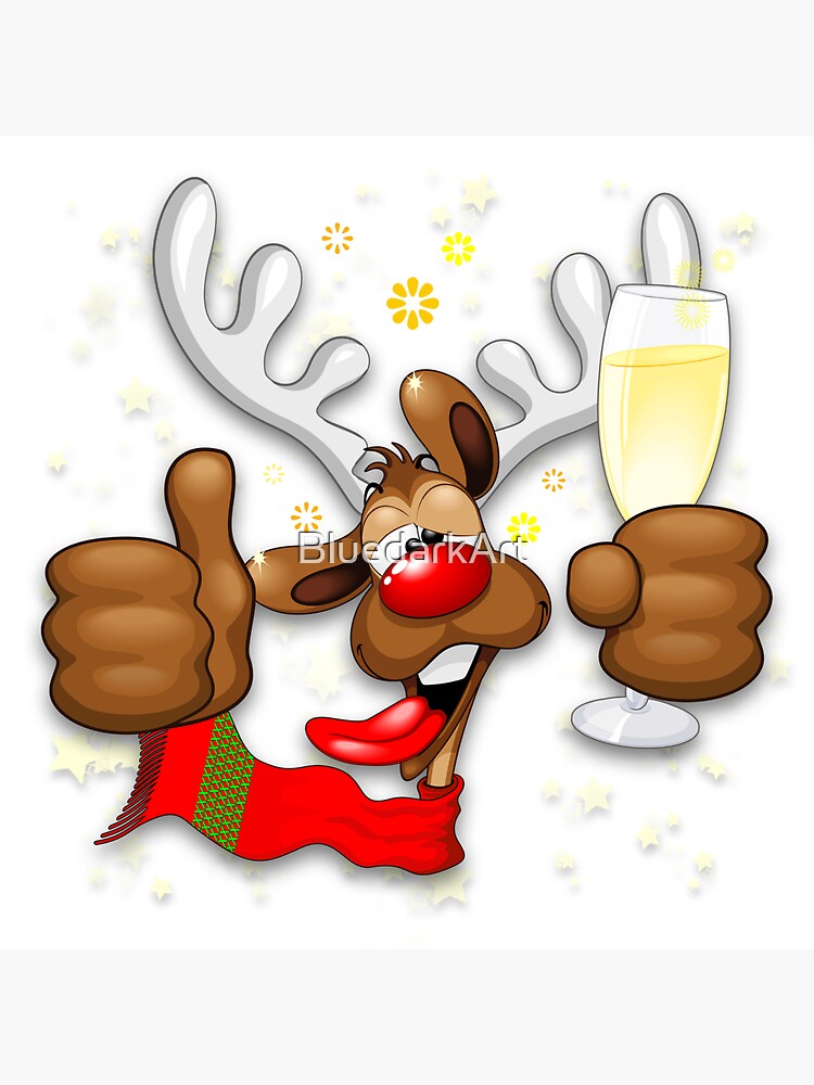 "Reindeer Drunk Funny Christmas Character" Magnet for Sale by ...