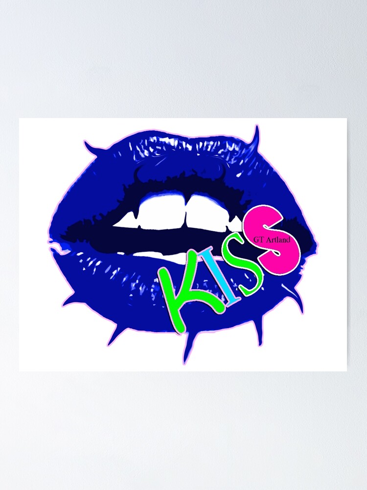 "Blue Kiss Lips" Poster by GTARTLAND | Redbubble
