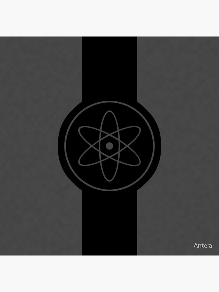 Lámina metálica «Logotipo de átomo negro y gris» de Anteia | Redbubble