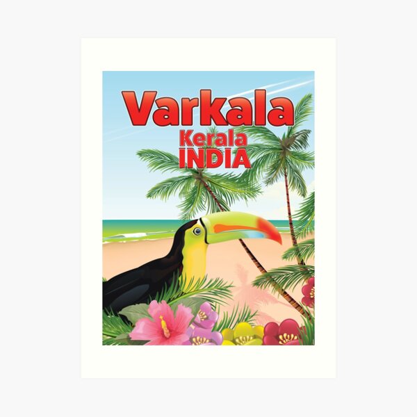 "Varkala Indian beach travel poster." Art Print by vectorwebstore ...