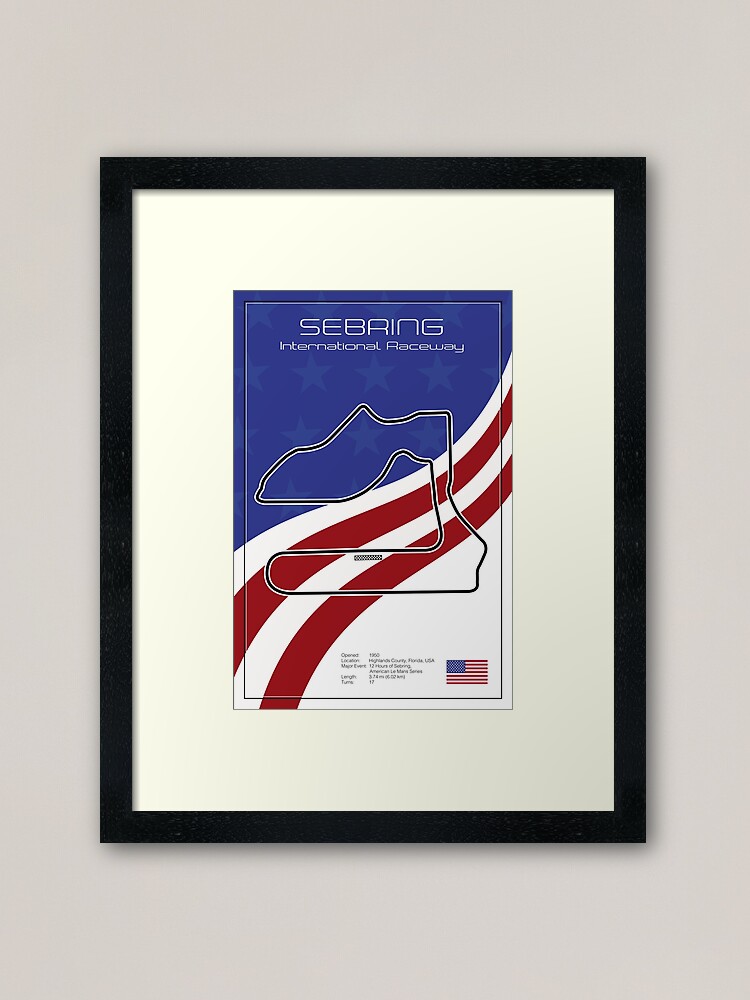 "Sebring Race Track" Framed Art Print for Sale by theodordecker | Redbubble