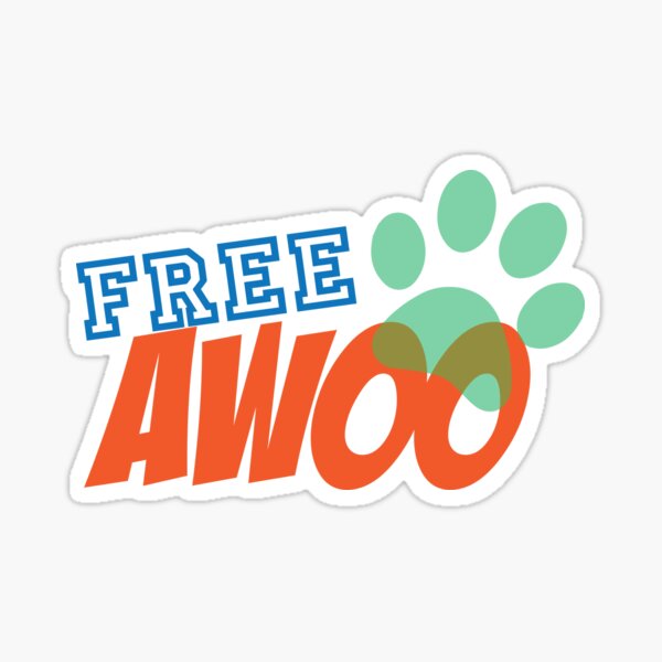 "Free Awoo Paw Print Series" Sticker by yinzblindhund | Redbubble