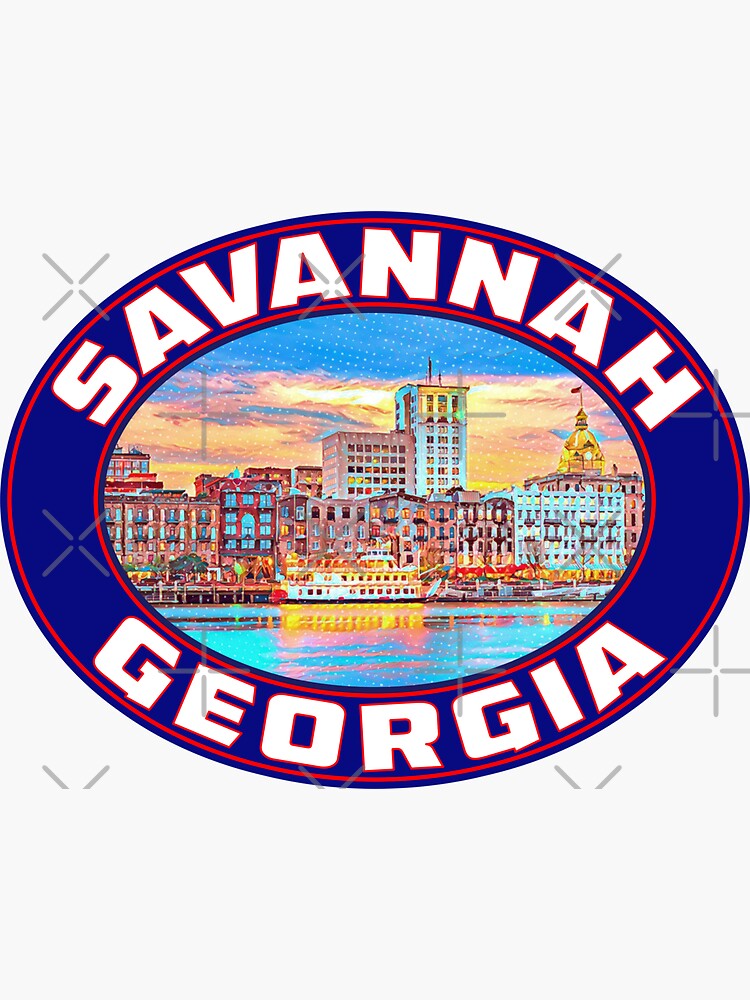 "Savannah Georgia Vintage Travel Vacation Luggage" Sticker for Sale by ...