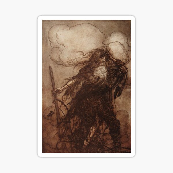 "Arthur Rackham vintage illustration - Rip Van Winkle" Sticker for Sale ...