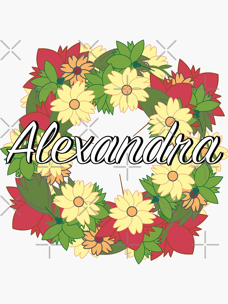 "Alexandra - Flower Wreath" Sticker for Sale by Nevl | Redbubble