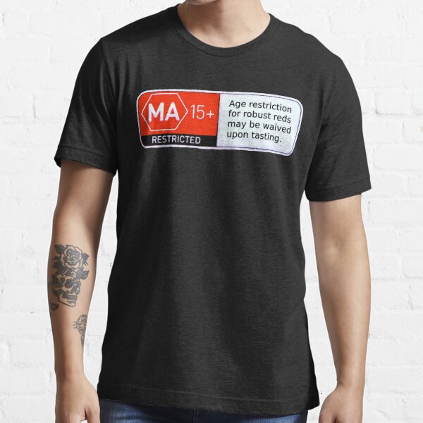 "MA15+ Robust Reds, Funny" T-shirt by RonMarton | Redbubble