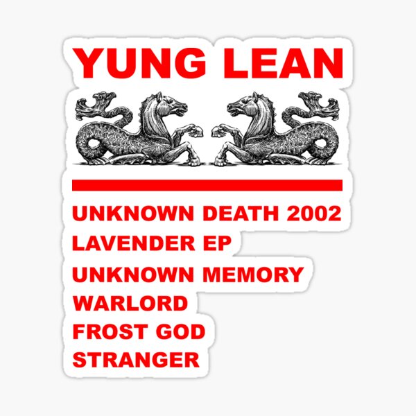 "Yung Lean Discography" Sticker for Sale by charmeur | Redbubble