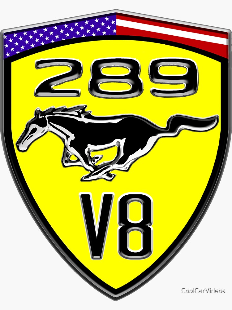 "289 Mustang V8" Sticker for Sale by CoolCarVideos | Redbubble