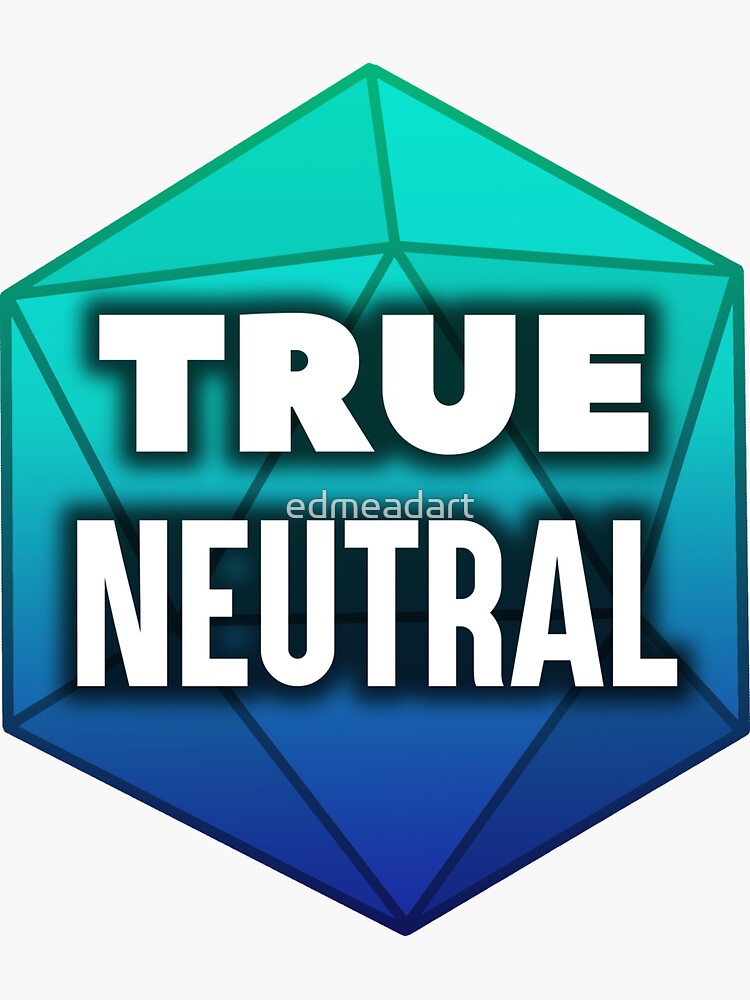 "True Neutral Alignment D20" Sticker for Sale by edmeadart | Redbubble