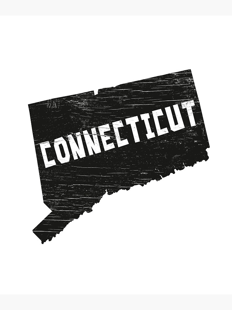 "Connecticut Home Vintage Distressed Map Silhouette" Poster for Sale by ...