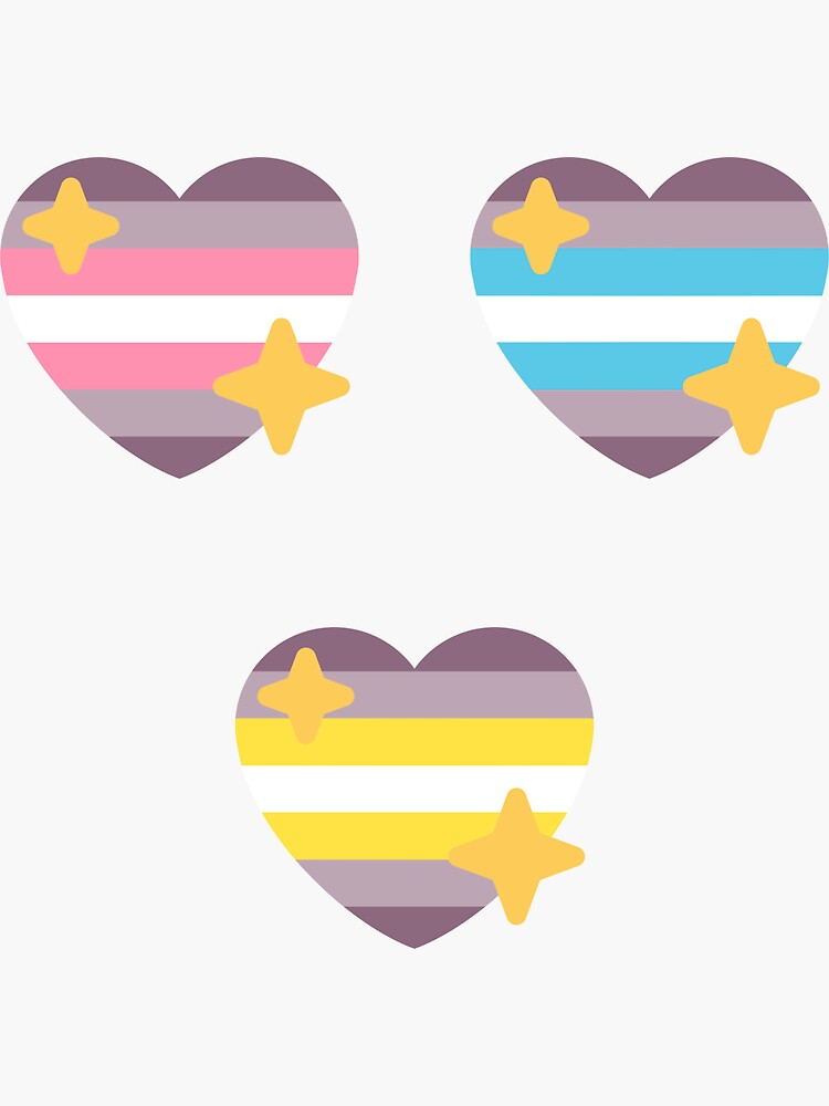 "Demigender Sparkle Heart Emoji Stickers" Sticker for Sale by Saytenn ...