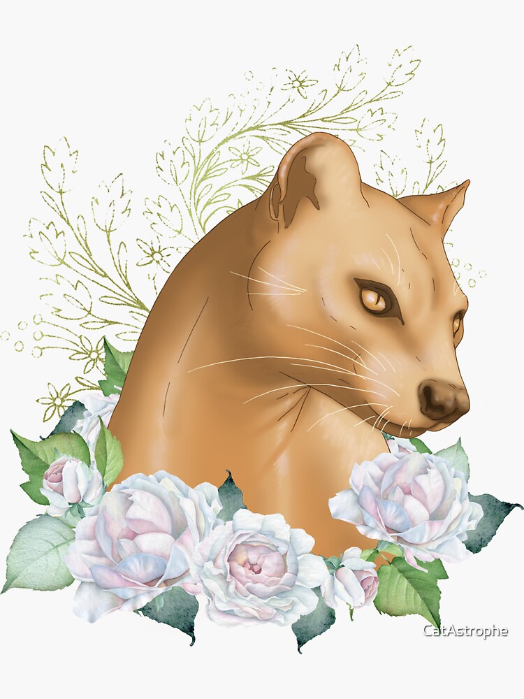 "Fossa" Sticker for Sale by CatAstrophe | Redbubble