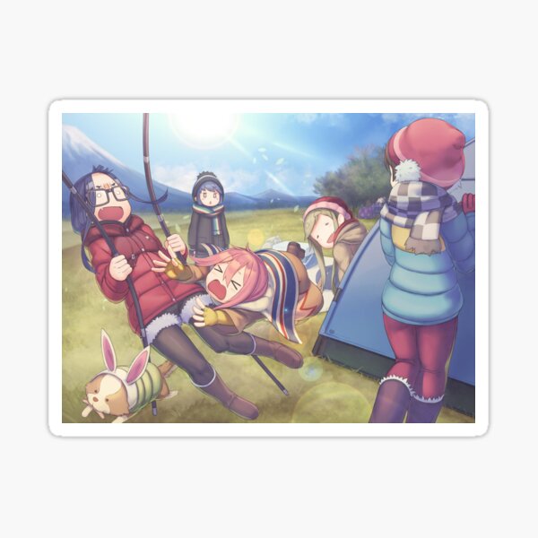 "Yuru Camp (Laid-Back Camp)" Sticker for Sale by Djordjevic | Redbubble