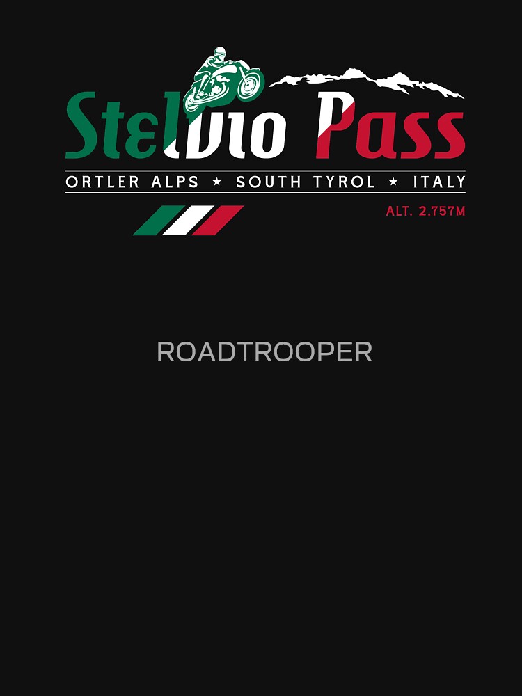 "Stelvio Pass T-Shirt + Sticker 2018 - Italian Flag Colors" T-shirt for ...