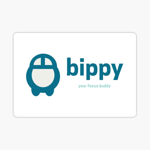 Bippy Logo And Slogan Sticker By Bippyrobot Redbubble