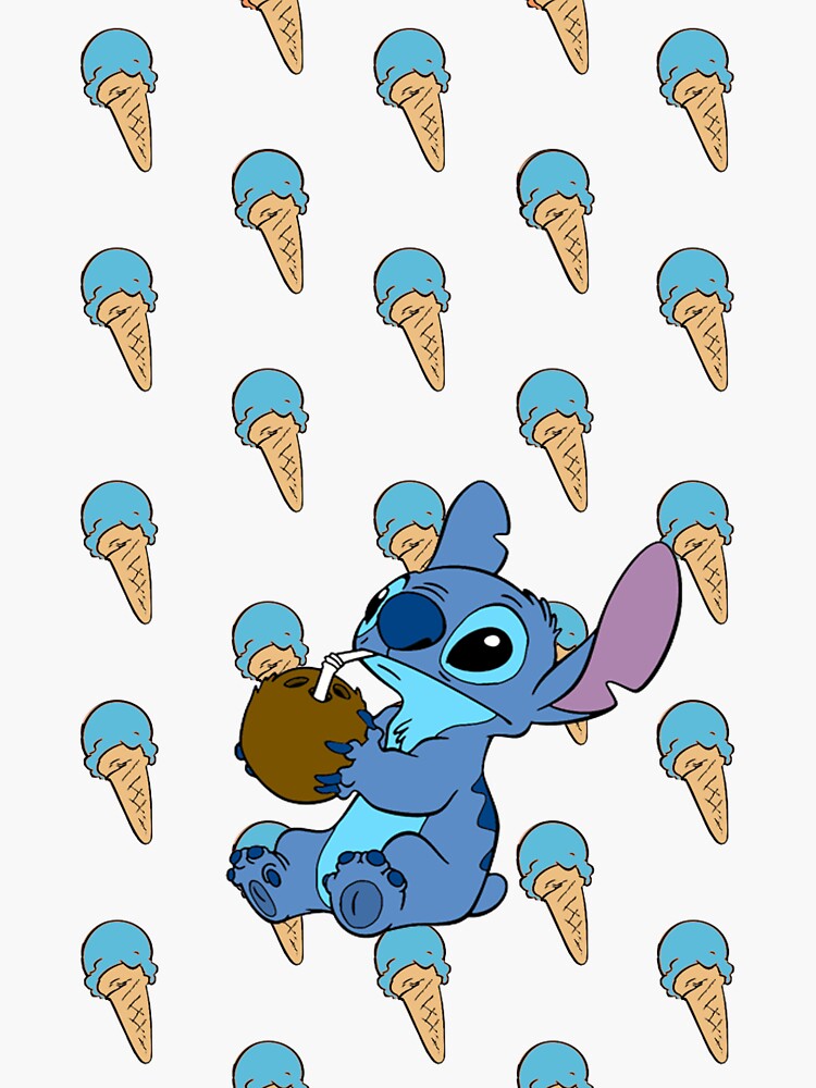 "Stitch and ice cream" Sticker for Sale by rootpath | Redbubble