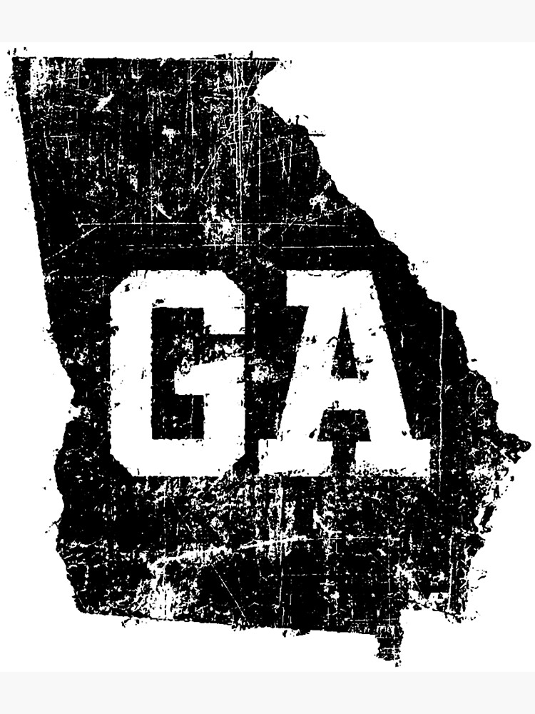 "Distressed Georgia State Map GA Abbreviation" Poster for Sale by ...