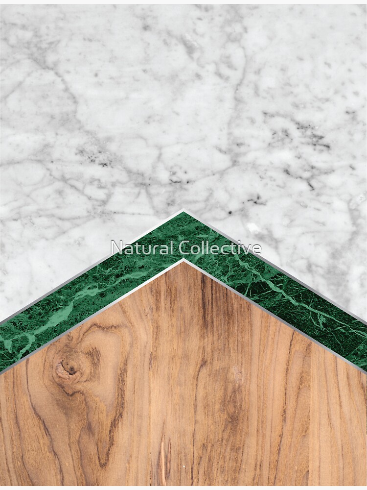 "Stone Arrow Pattern - White & Green Marble & Wood #941" Sticker by ...
