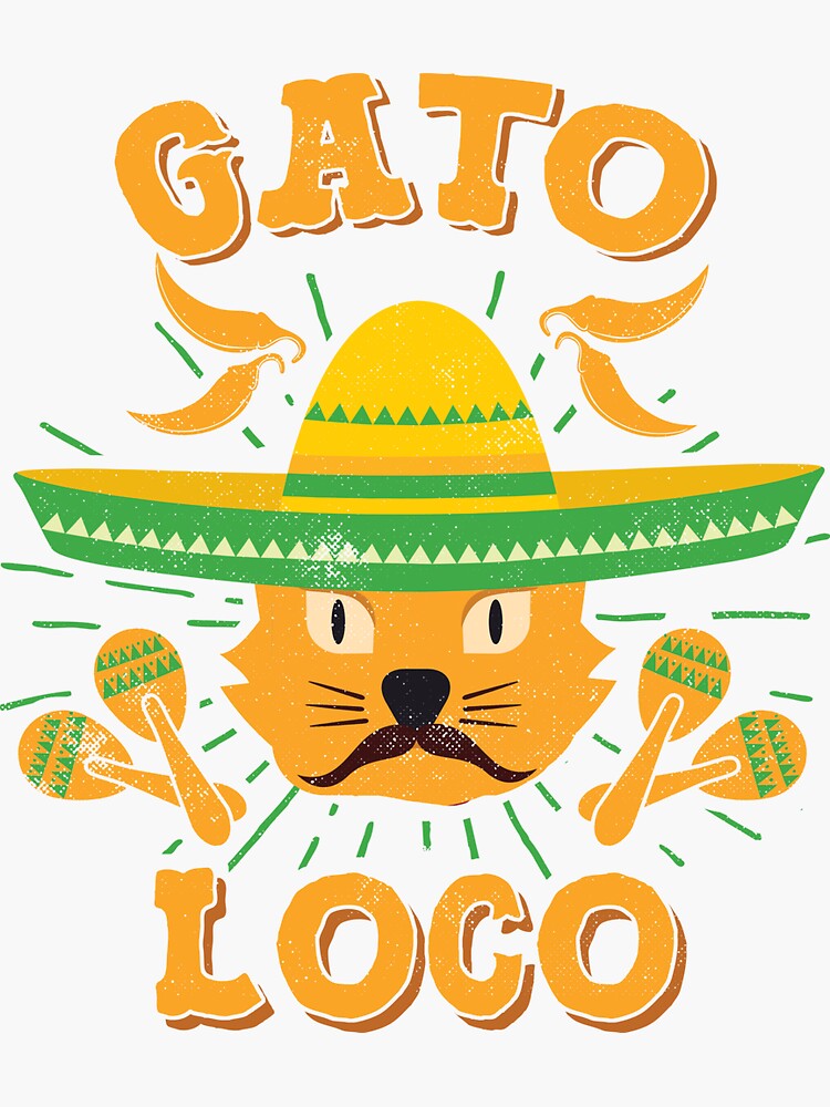 Cinco De Mayo Cat Cinco De Meow Kitten Sticker By Thelariat Redbubble