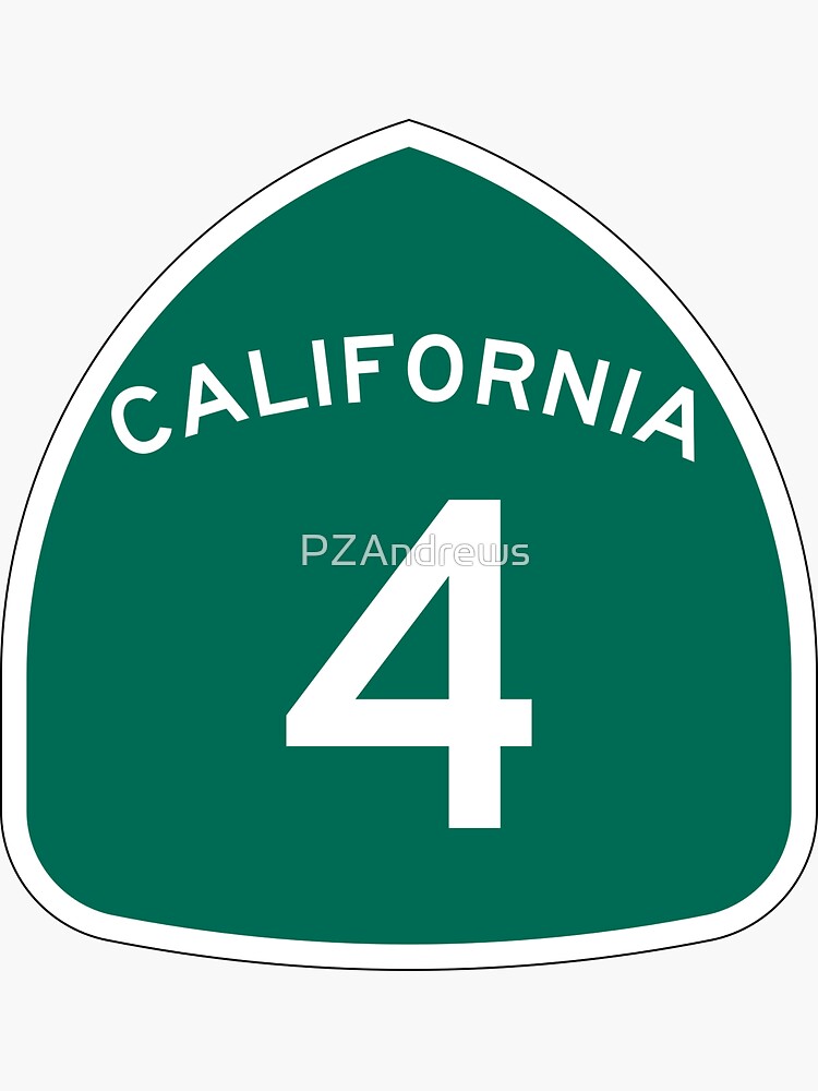 "California State Route 4" Sticker by PZAndrews | Redbubble