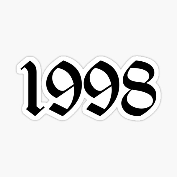 "1998" Sticker for Sale by patriciahart13 | Redbubble