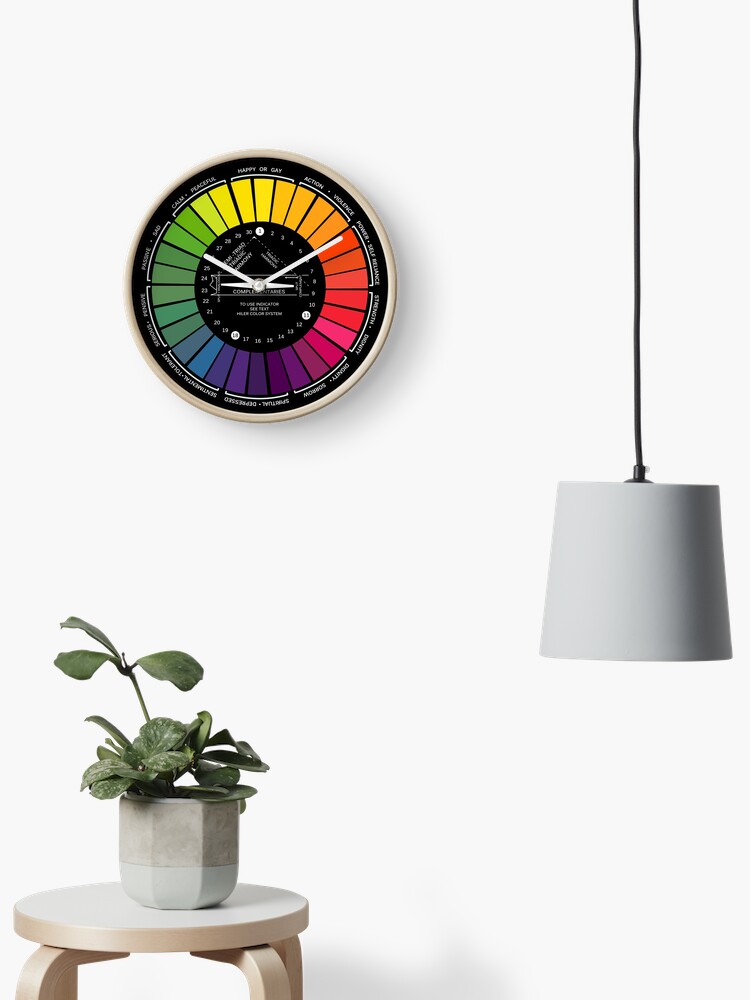 "Hiler color wheel psychology and old color theory" Clock for Sale by ...
