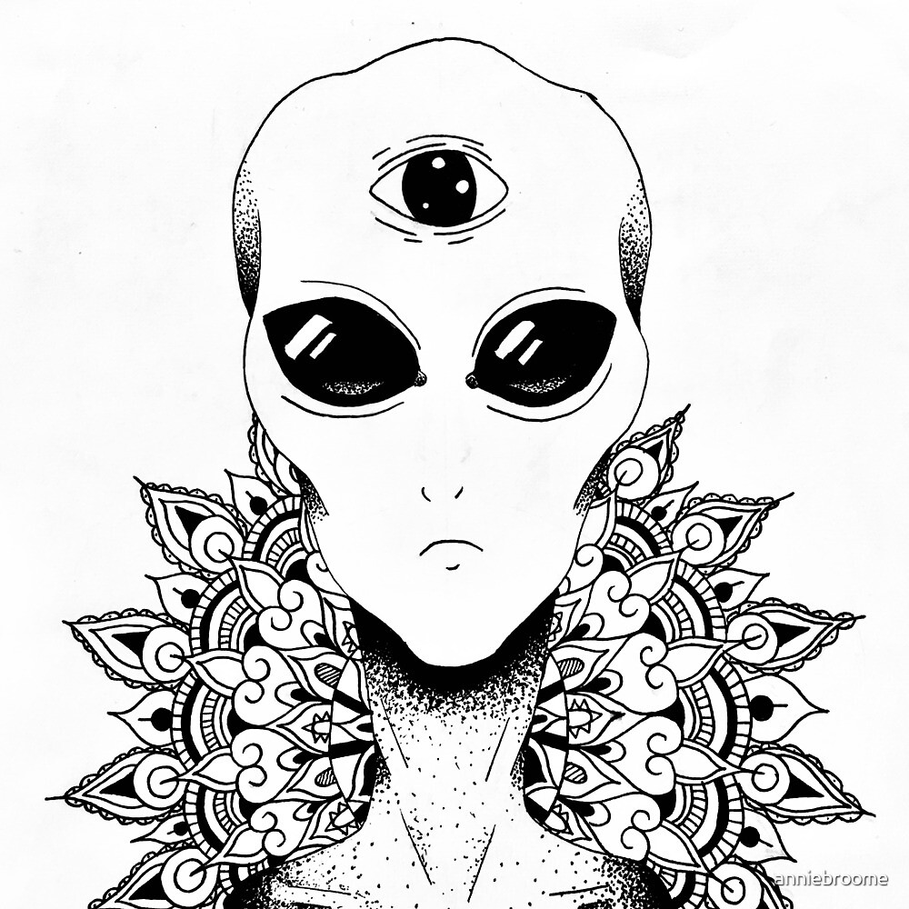 "Third Eye Alien Mandala" by anniebroome | Redbubble