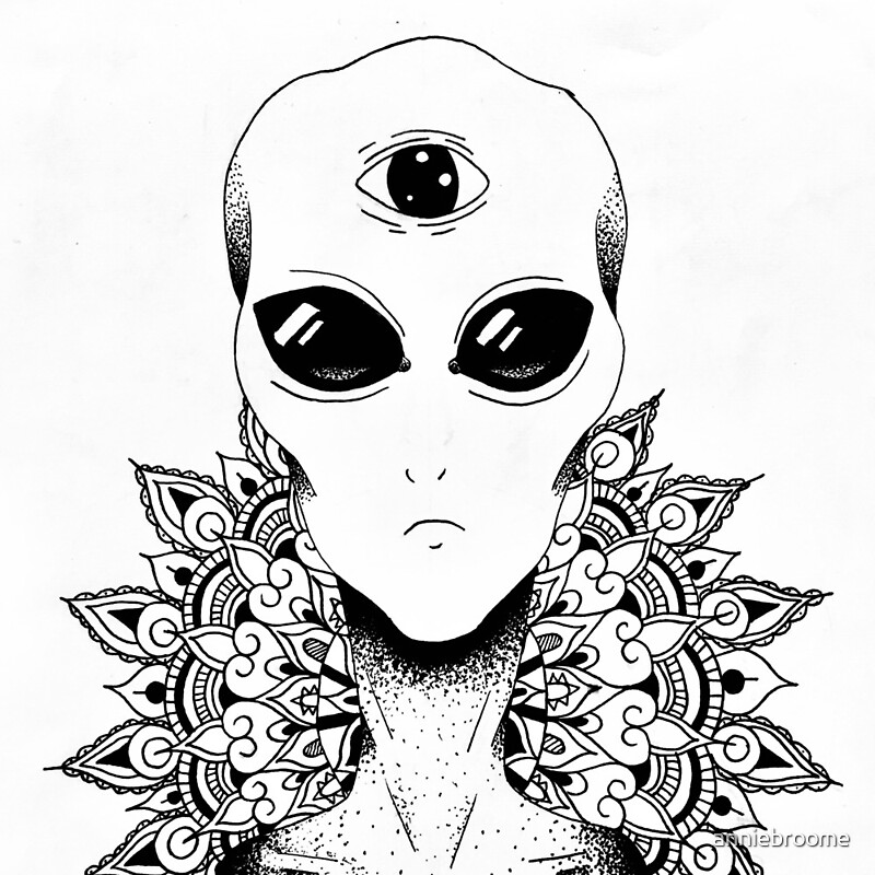 "Third Eye Alien Mandala" by anniebroome | Redbubble