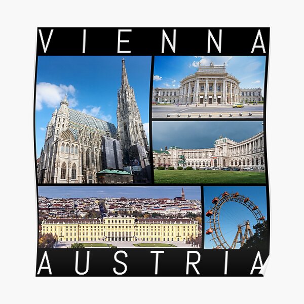 "Vienna Austria Souvenir famous sights" Poster for Sale by peter2art ...