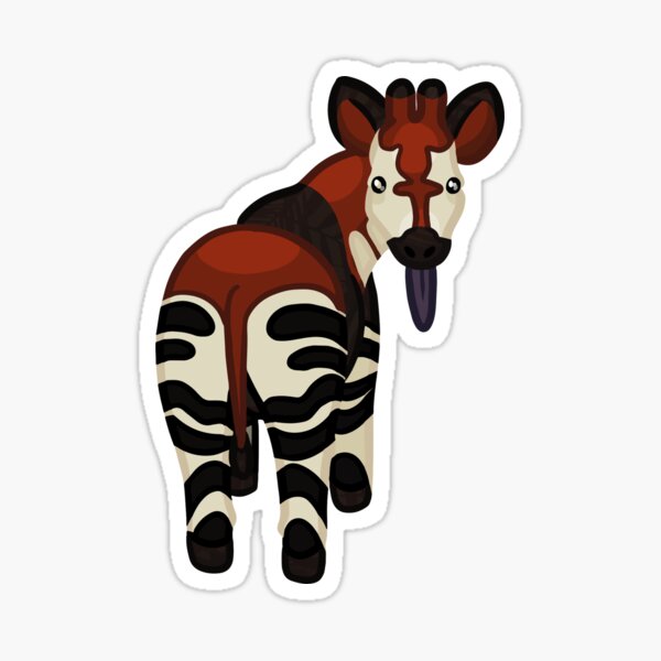"Okapi - Endangered" Sticker by StickAround | Redbubble