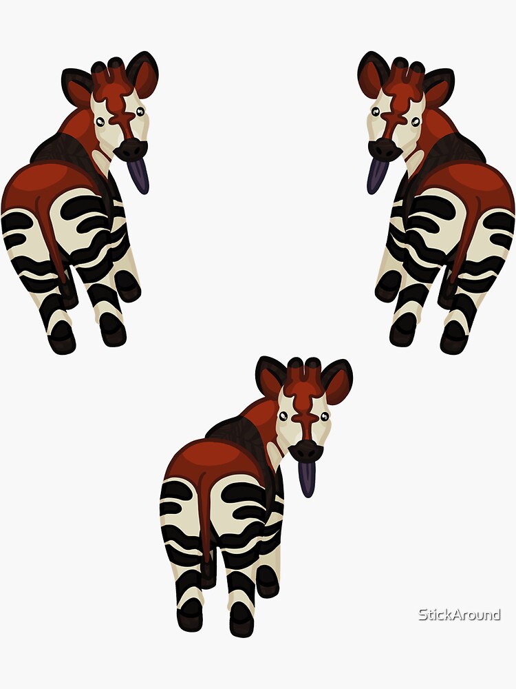 "Okapi - 2x2", 3 Pack Stickers" Sticker for Sale by StickAround | Redbubble