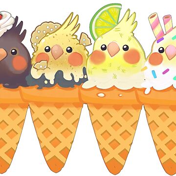 "Bird Ice Cream" Essential T-Shirt for Sale by Artgenevieve | Redbubble