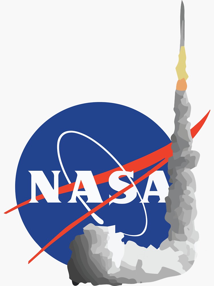 "NASA Rocket Launch Artwork" Sticker by SambaGraphics | Redbubble