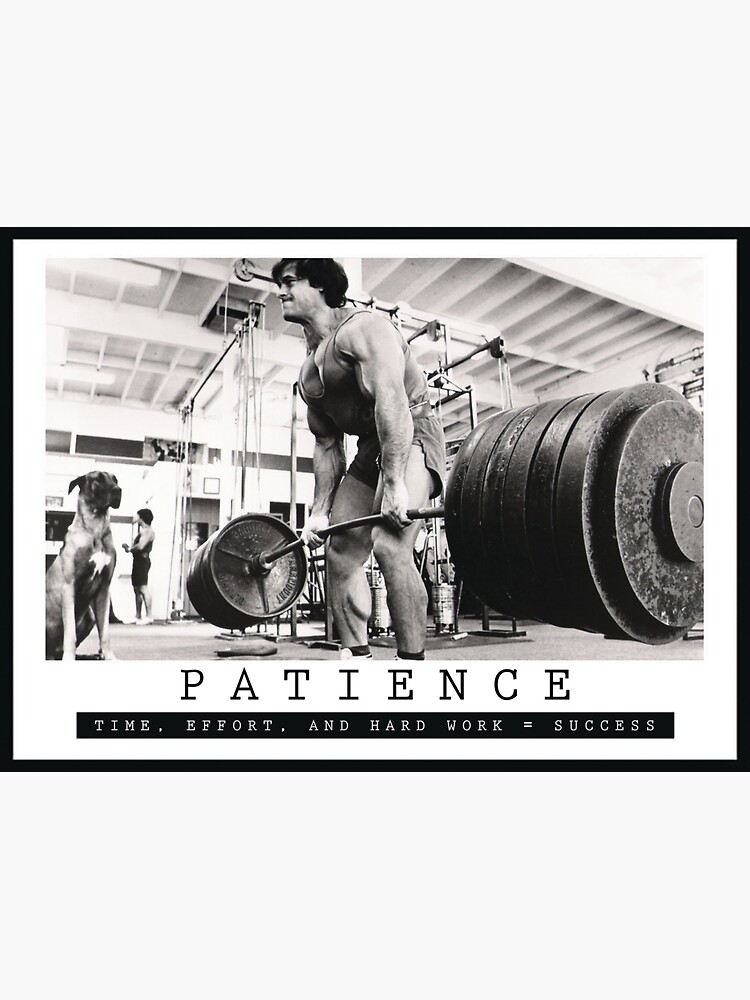 "PATIENCE - Bodybuilding Inspirational Quote" Sticker for Sale by ...