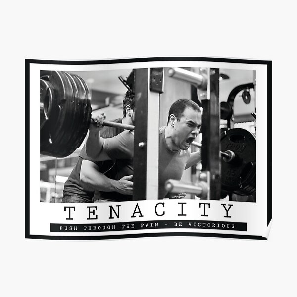 "TENACITY - Bodybuilding Inspirational Quote" Poster for Sale by ...
