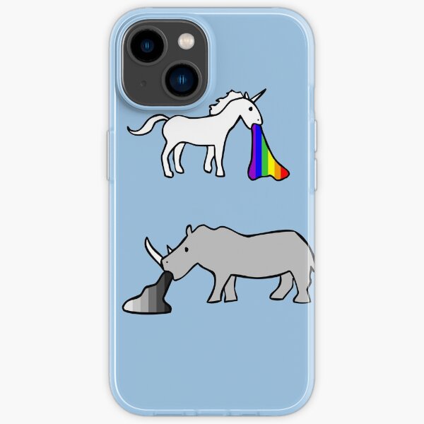 "Unicorns Vomit Rainbows, Rhinos Vomit Greyscale" iPhone Case for Sale ...
