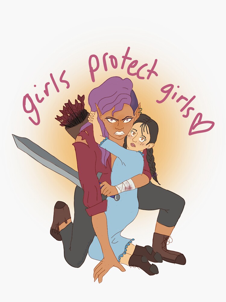 "girls protect girls" Sticker for Sale by kimbaejoon | Redbubble