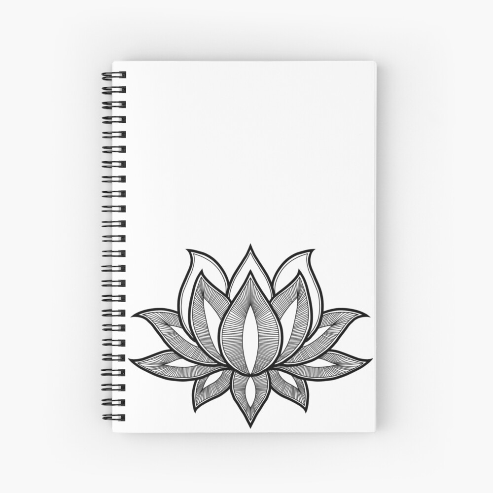 "Henna Doodle Lotus Flower" Spiral Notebook for Sale by EWolter | Redbubble