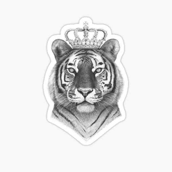"The Tiger King on black" Sticker for Sale by kodamorkovkart | Redbubble