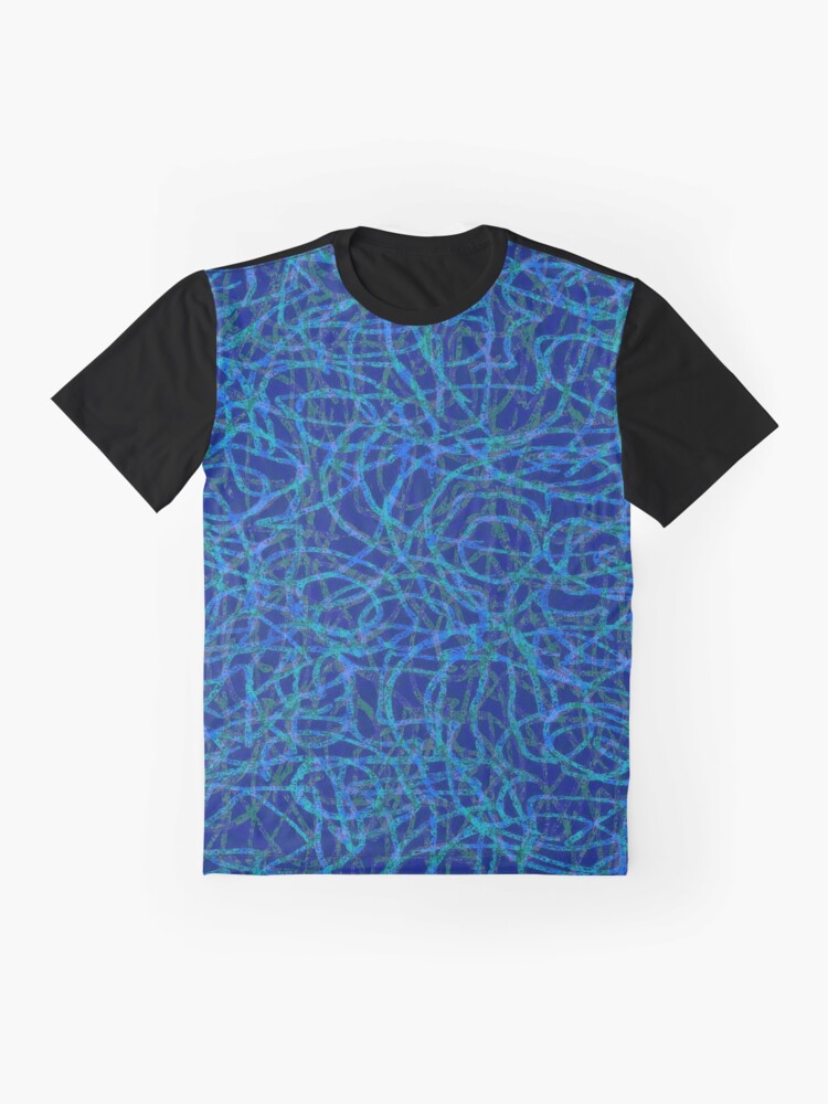 "Blue scribbled lines pattern" T-shirt for Sale by steveball ...