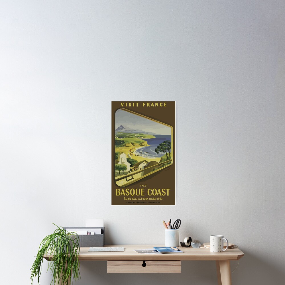 "Vintage Travel Poster Basque Coast France" Poster for Sale by G-Design ...
