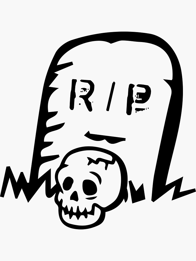 "Skull Gravestone RIP" Sticker for Sale by tarek25 | Redbubble