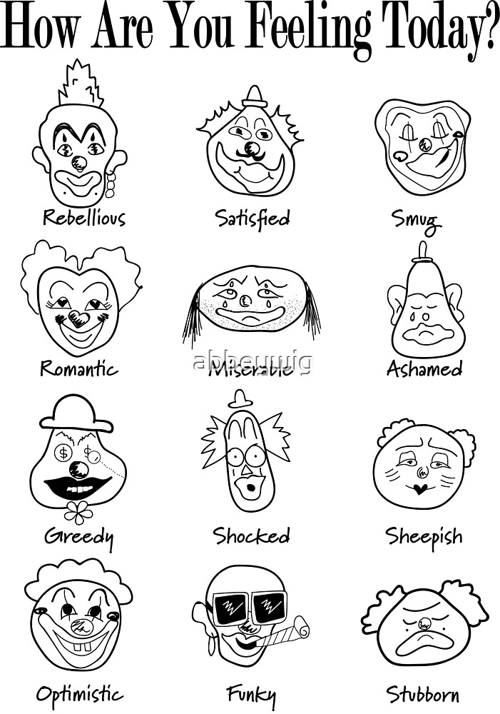 "Clown Mood Chart" by abbeywig | Redbubble